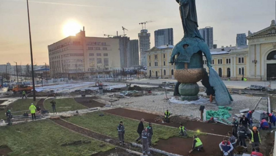 Radovi na Savskom trgu se privode kraju: spomenik, drveće i spektakularni plato skoro spremni ...